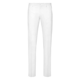 Philipp Plein Homme, Pantalons, Blanc, Taille: XL Pantalon Long en Twill de Laine
