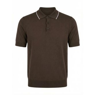 PESERICO Homme, Tops, Brun, Taille: L Polo en Pur Coton