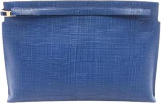 Loewe Pre-owned T Pouch Sac bandouli&egrave;re en lin - Femme - Pre-owned - Bleu - Taille: ONE Size