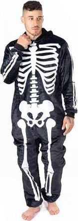 Noroze Costume de Requin dhalloween pour Homme | Combinaison Point Squelette | Pyjama Point Adulte Loungewear Super Soft Fleece Pyjama à Capuche Combinaison 
