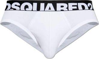Dsquared2 Homme, Sous-v&ecirc;tements, Blanc, Taille: XS Cotton Briefs With Logo