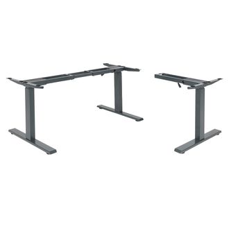 Mendler Gestell HWC-D40, Variables Tischgestell f&uuml;r Eck-Schreibtisch, elektrisch h&ouml;henverstellbar Memory 45kg - anthrazit-grau