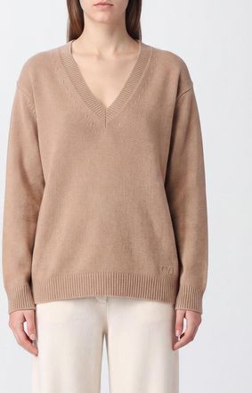 Valentino Garavani V-Ausschnitt-Pullover aus reinem Kaschmir mit &uuml;berschnittenen Schultern