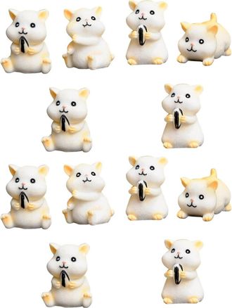 Amosfun 12st&uuml;cke Teiliges Miniatur Hamster Ornament Resin F&uuml;r Sukkulenten Landschaftsdeko Kreative Und Einzigartige Hamster Figuren F&uuml;r Heimische Dekoration