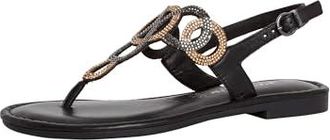 Tamaris Femme 1-28125-42 Sandale Plate, Black Comb, 37 EU
