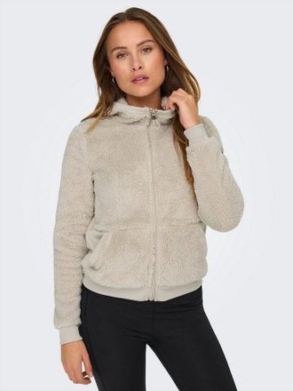 Only Play Kapuzenpl&uuml;schjacke ONPFLUFFY HOOD FZ LS JCK NOOS Kunstfaser