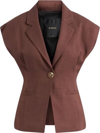 Pinko Pinko, Femme, Vestes, Brun, Taille: 36 FR Gilet Floella