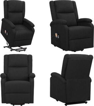 vidaXL Massagesessel mit Aufstehhilfe Schwarz Stoff - Massagesessel - Relaxsessel - Fernsehsessel - Elektrischer Lift - Aufstehhilfe - Home & Living