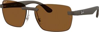 Ray-Ban unisex, Accessoires, Brun, Taille: 59 MM RB 4470Ch Lunettes de soleil