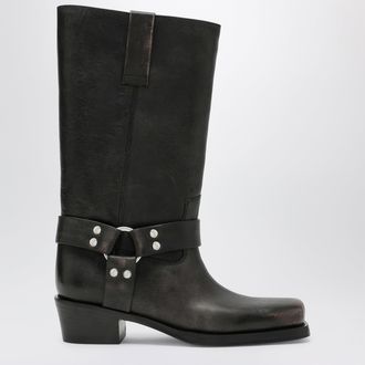 PARIS TEXAS Roxy-Stiefel aus schwarzem geb&uuml;rstetem Leder