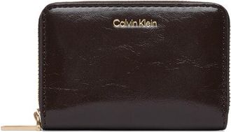 Calvin Klein Geldb&ouml;rse Foil Glossy Square Zip Around LV04F1201G Braun