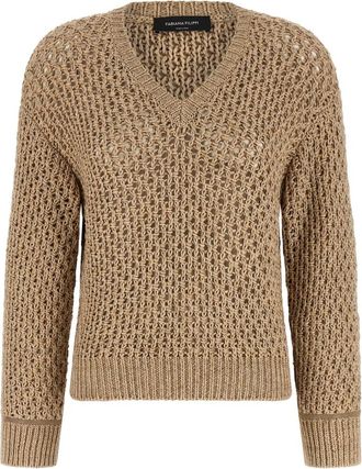 Fabiana Filippi Femme, Pulls, Brun, Taille: 34 FR Pull en maille Moulin&eacute;