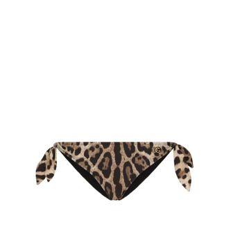 Dolce & Gabbana Femme, Maillots de bain, Multicolore, Taille: 42 FR Bas de bikini &agrave; nouer imprim&eacute; l&eacute;opard