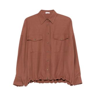 Brunello Cucinelli Femme, Blouses et Chemises, Rouge, Taille: 38 FR Pocket Gathered Top