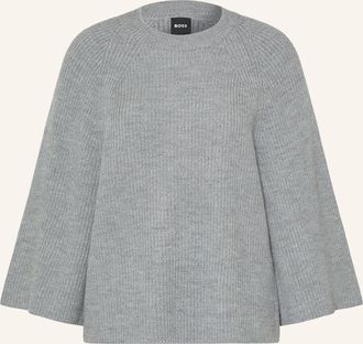 HUGO BOSS Pullover Falinas Mit 3/4-Arm grau