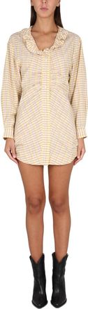 Isabel Marant Silk-Cotton Blend with Ruffles Dress - Yellow
