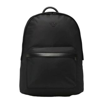 Emporio Armani Rucksack aus Kunstleder mit technischem Stoff - - Bags - Herren - Schwarzk - ONE SIZE