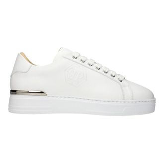 Philipp Plein Leather Low Top Sneakers - - Shoes - Herren - Wei&szlig; - 45 EU