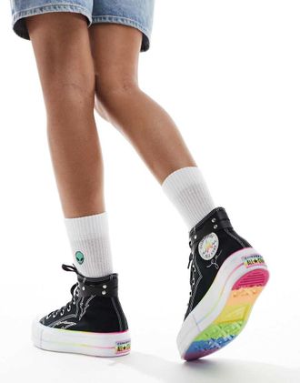 Converse Pride Chuck Taylor All Star Lift - Baskets montantes - Noir