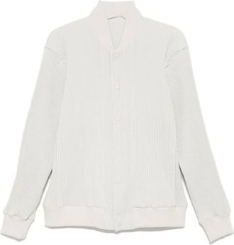 Issey Miyake Homme, Pulls, Blanc, Taille: XL Bomber Jacket