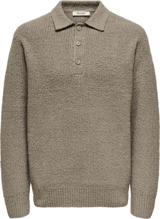 Only & Sons Herren Onsdale RLX Ls Polo Knit Noos, Walnut, X-Small
