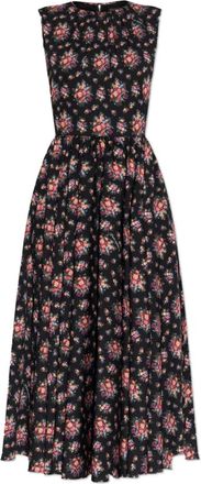 Dolce & Gabbana Femme, Robes, Noir, Taille: 38 FR Robe en charmeuse &agrave; imprim&eacute; petits bouquets de fleurs