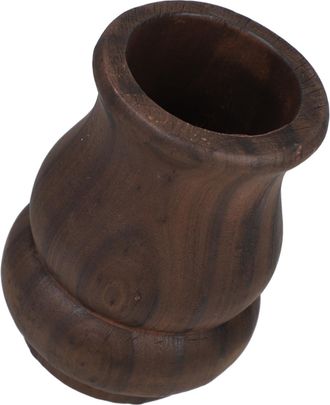 Angoily Vintage Holzvase Aus Holz Holzblumenvase Mit Glatter Oberfläche Für Trockenblumen Kreative Tischvase Zur Heimdekoration