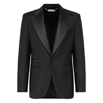 Philipp Plein Homme, Vestes, Noir, Taille: XL Blazer Iconic Slim Fit