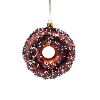 Butlers Baumh&auml;nger Donut braun 10cm Glas Hang ON | lustige Weihnachtsbaumkugel | Christbaumschmuck zum Aufh&auml;ngen | Deko f&uuml;r echte & k&uuml;nstliche B&auml;ume