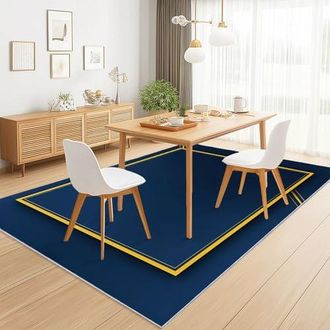 Generic Tapis Imprim&eacute; Style Minimaliste Rectangles Combinaisons pour Salon Chambre D&eacute;coration de la Maison - Sombre Flanelle Antid&eacute;rapante Tapis Salon de Sol 