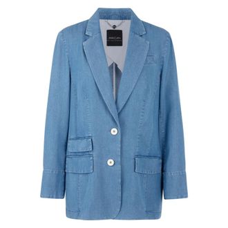 Marc Cain Femme, Vestes, Bleu, Taille: 40 FR Oversize Denim-Blazer Rethink Together