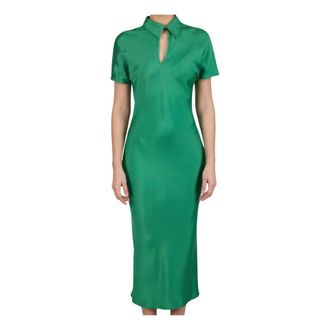 Kiton Donna Silk Overcoat - - Dresses - Damen - Gr&uuml;n - S