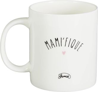 COOK CONCEPT Cook Concept Le Fabuleux Shaman 42-2X-008 Tasse Mami Fique, Porzellan, 12 x 10 cm, Wei&szlig;