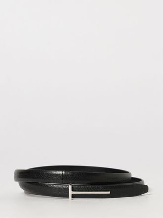 Tom Ford Ceinture r&eacute;glable en cuir de veau avec boucle monogramme T
