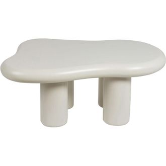 Beliani Couchtisch Weiß aus mdf und pvc 100 x 70 x 40 cm Asymmetrische Form Modernes Design Minimalistisch für Wohnzimmer