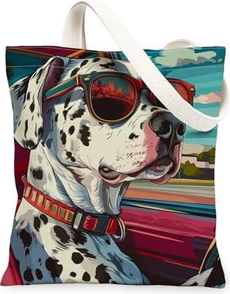 Generic Catahoula Sac fourre-tout en toile r&eacute;utilisable pour faire du shopping Motif l&eacute;opard 33 x 38 cm