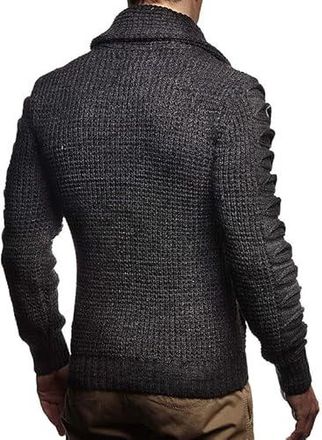 LEIF NELSON Cardigan en tricot pour homme, avec boutons, coupe droite, design &agrave; manches longues, id&eacute;al pour les looks d&eacute;contract&eacute;s et professionnels, Anthracite/n