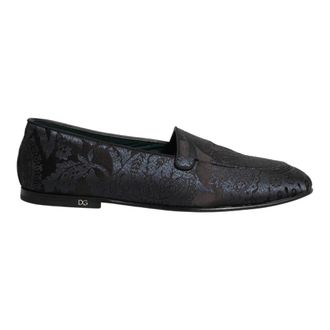 Dolce & Gabbana Jacquard Leder Slip-On Loafers - - Shoes - Herren - Blau - 43 EU