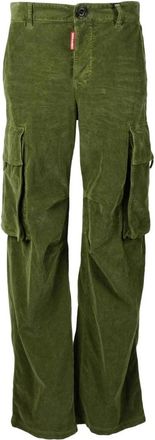 Dsquared2 Femme, Pantalons, Vert, Taille: 34 FR Pantalon en coton élasthanne