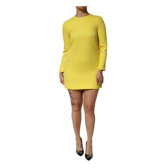 Dolce & Gabbana Gelbes Langarm Mini Kleid - - Dresses - Damen - Gelb - S