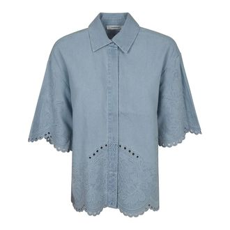 Zimmermann Femme, Blouses et Chemises, Bleu, Taille: 36 FR Daylight Denim Shirt