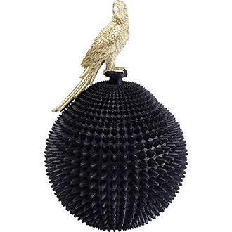 Kare Design Design Deko Dose Parrot, Schwarz/Gold, XXL, Aufbewahrungsdose, Papagei Motiv, Vorratsdose mit Deckel, 40x26x26 cm (H/B/T)