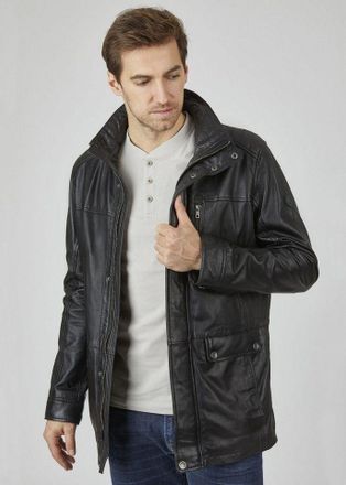 Bugatti Lederjacke BUANTONIO (1-St) mit Steppungen und Ziern&auml;hten