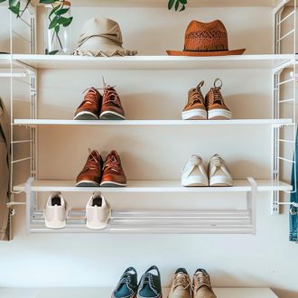 Generico Konditorschrank f&uuml;r Schuhe - Katadrino f&uuml;r Kleiderschrank: Schuhregale, Schrank, verstellbarer Schuh-Organizer aus Metall, f&uuml;r Schrank und Eingang, ro