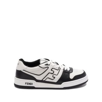 Fendi Mix Vitello Logo Schwarz Wei&szlig; Stil - - Shoes - Herren - Schwarzk - 44 EU