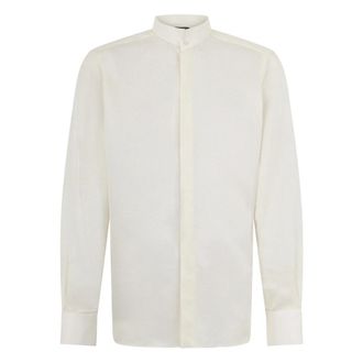 Tom Ford Perforiertes Punktmuster Seidentwill Slim Fit Hemd f&uuml;r den Abend - - Shirts - Herren - Wei&szlig; - XL