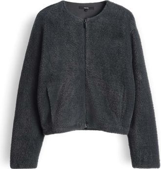 someday Damen Sweatshirt | UMAYAN Regular Blouson mit Flauschiger Oberfl&auml;che Silver Moon, 42