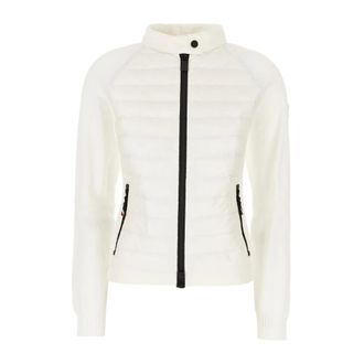 Moncler Femme, Vestes, Blanc, Taille: 42 FR Logo Motif Cardigan