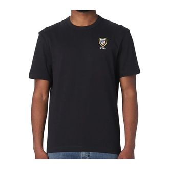 Blauer T-Shirt aus Baumwoll-Jersey - - Tops - Herren - Schwarzk - S