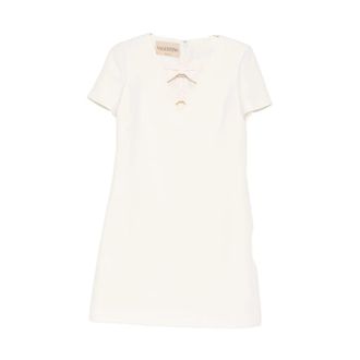 Valentino Woll- und Seidenmischung Kurzes Kleid - - Dresses - Damen - Wei&szlig; - M